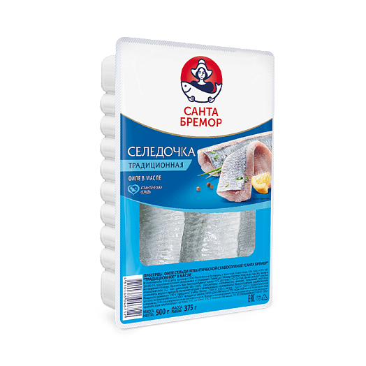 Herring fillets "Santa Bremor" "Traditional" in oil 500 g