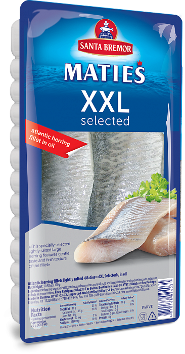 Herring fillets "Maties" "XXL selected" in oil